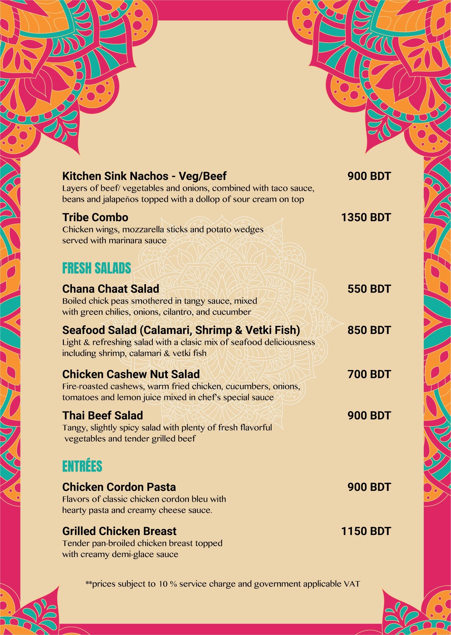 Tribe Rooftop Lounge Menu, Price & Full Address in Banani