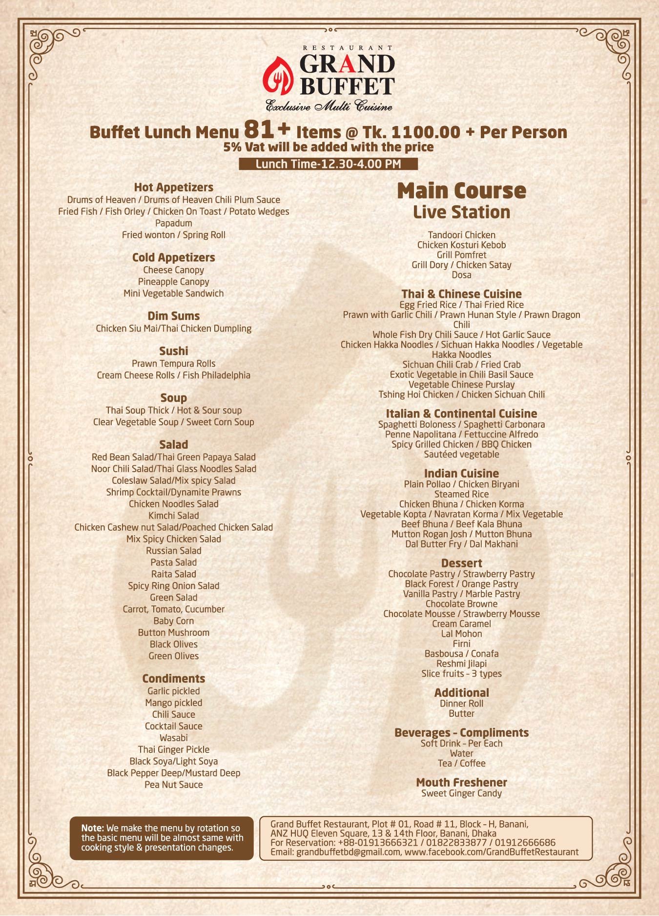 Grand Buffet in Banani - Shopalian.com